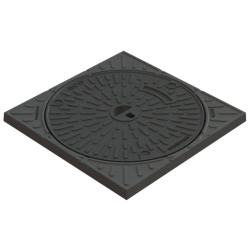 Schachtabdeckung Klasse B 125 Vollguss auf Zementrohr quadratisch NW 600 - ACO AG Schweiz